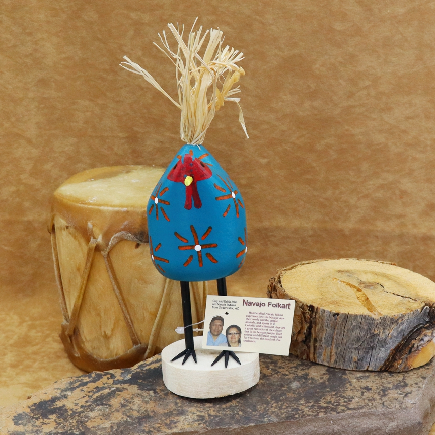 #52243-A Guy & Edith John Large Blue & Stars Carved Chicken - Castle ...