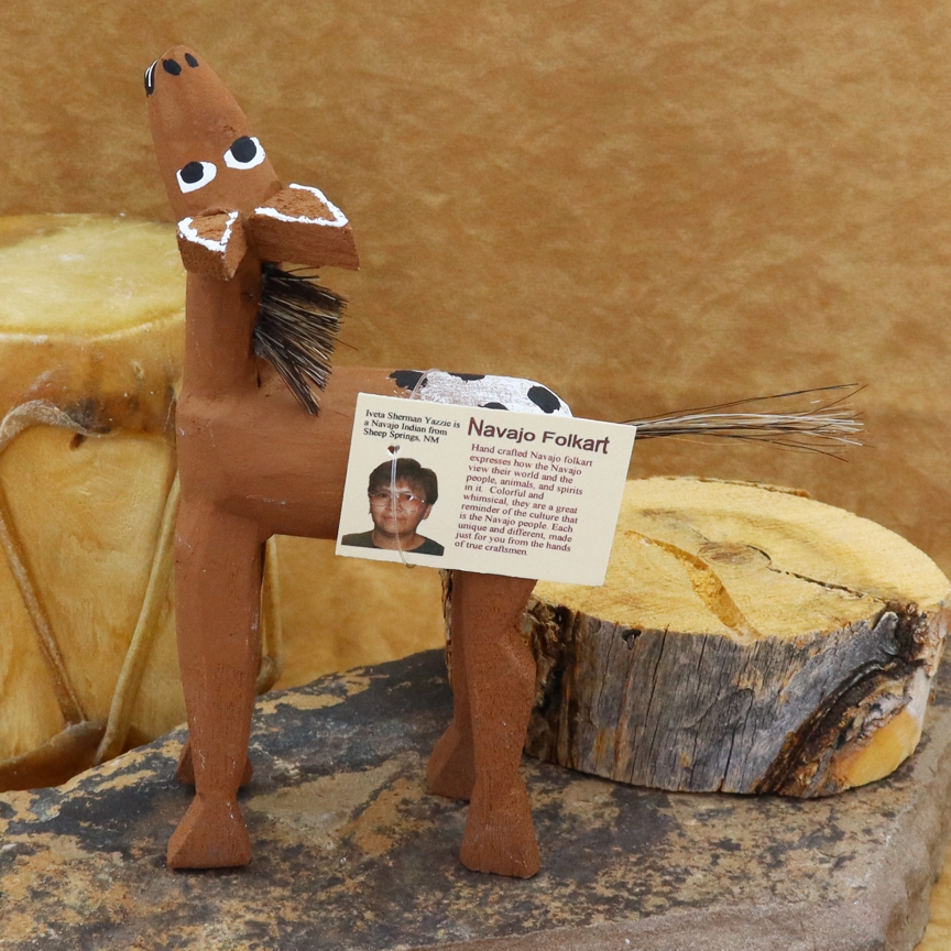 #52244-B Iveta Sherman Yazzie Brown Carved Appaloosa Horse Folk-Art ...