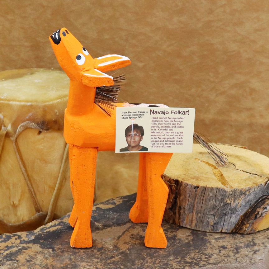 #52244-C Iveta Sherman Yazzie Orange Carved Appaloosa Horse Folk-Art ...